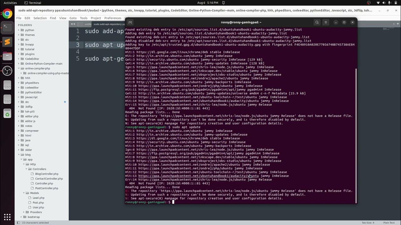 How to Download Audacity in Ubuntu Using Terminal | Linux | Ubuntu | Audacity | CodeWithRonny ...