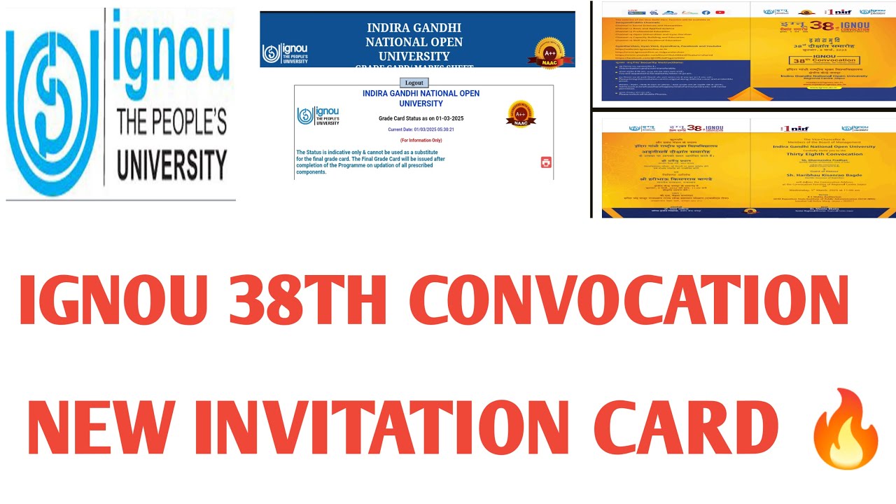 IGNOU NEW 38TH CONVOCATION INVITATION CARD LIVE SESSION 1ST MARCH 2025 - YouTube