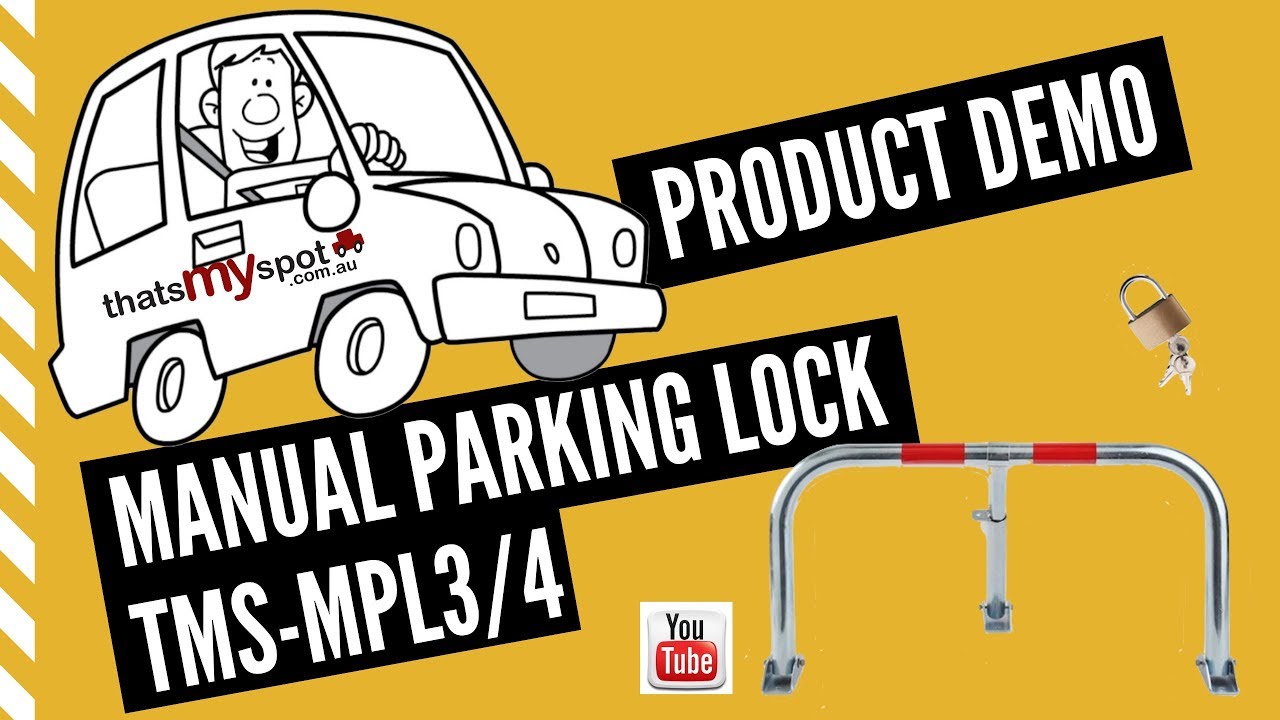 thatsmyspot extra wide manual parking locks demo TMS-MPL3 TMS-MPL4 ...