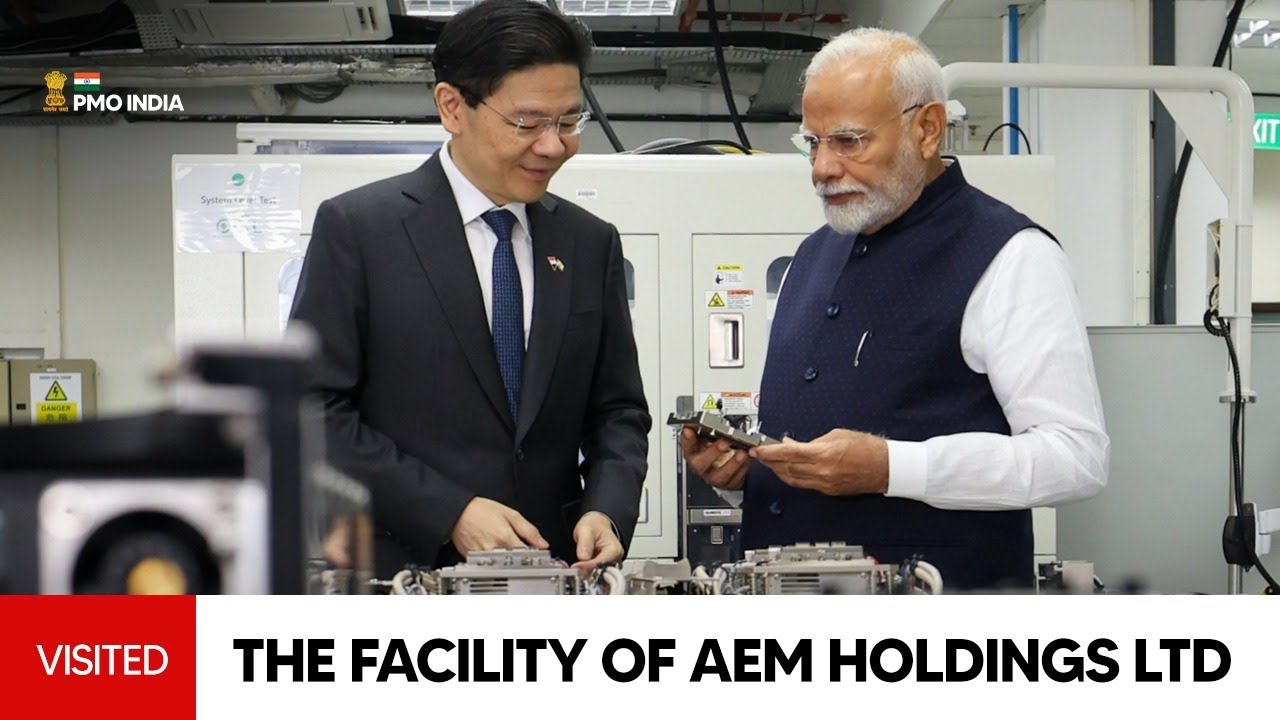 PM Narendra Modi & Singapore PM Lawrence Wong Visit the facility of AEM ...