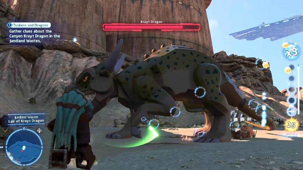 LEGO Star Wars: The Skywalker Saga Krayt dragon boss - YouTube