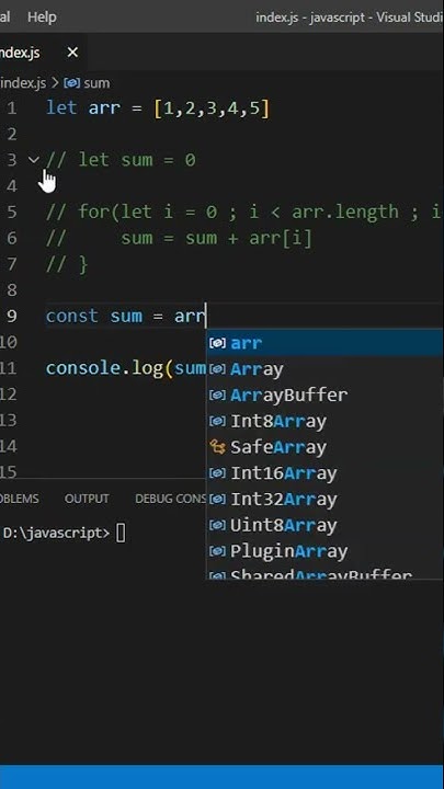 Javascript Reduce Method To Find Sum Of Array Shorts Javascript Reduce Youtube