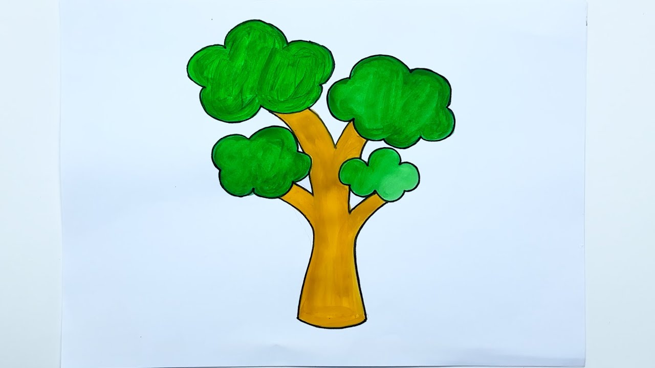 Draw a Tree for Kids - How to Draw a Tree Easy - YouTube