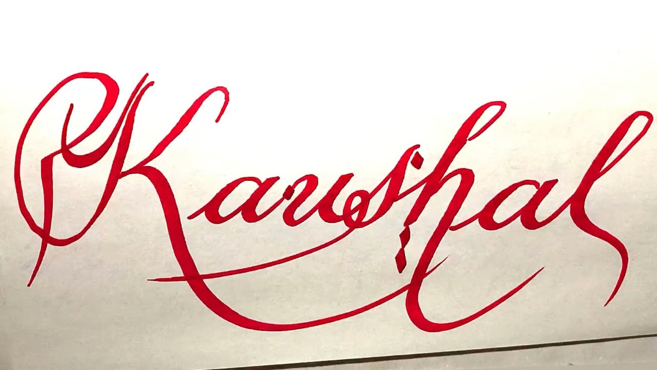 Kaushal Name Signature Calligraphy Status | How to Draw, Cursive ...