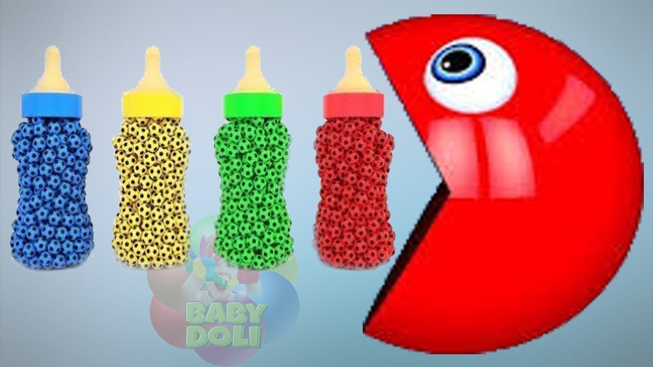 kids channelLearn Colors with PACMAN and 3D Baby Milk Bottle Soccer ...