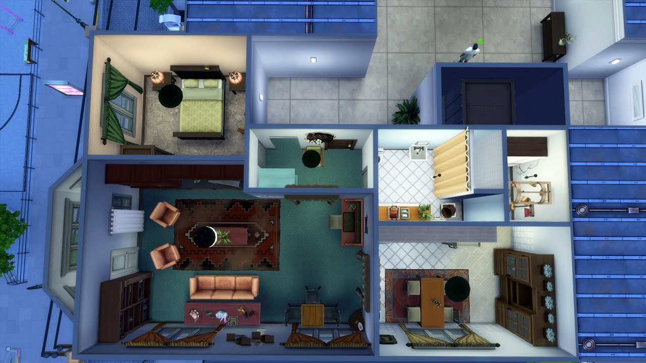 SIms 4 Speed Building: Communist Style Apartment - YouTube
