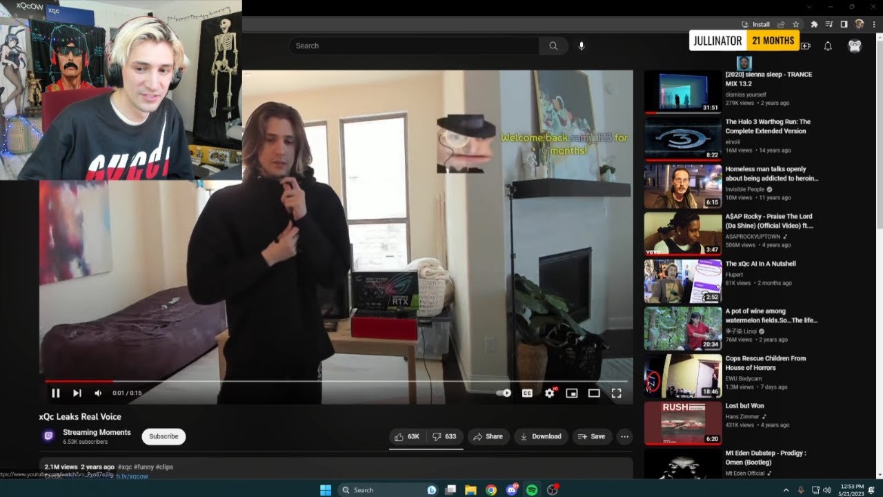 xQc reacts to his leaked voice - YouTube