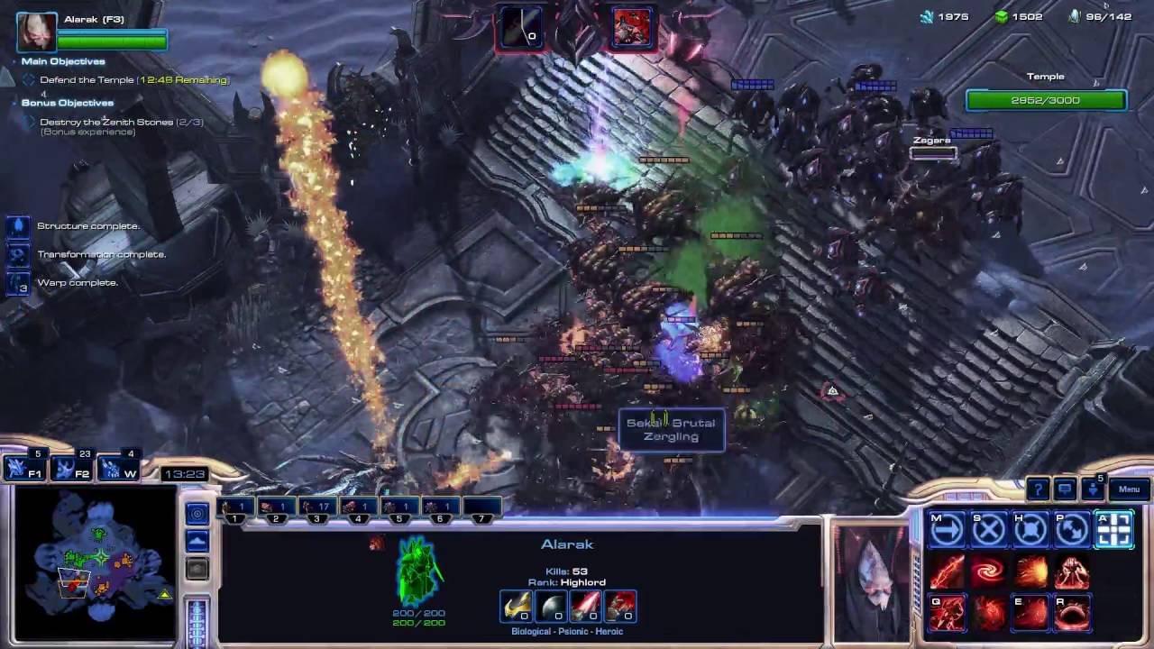 StarCraft 2 Co Op Alarak Brutal Mastery Lv.82 -Temple of the Past- With ...