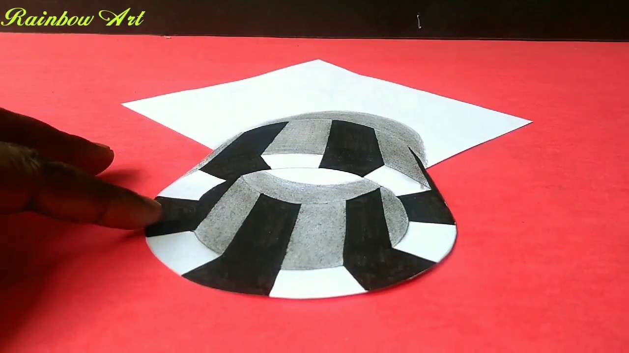 3D TRICK ART | DIY | OPTICAL ILLUSION | RAINBOW ART BY RADHAPADA - YouTube