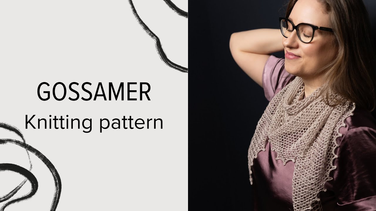 Gossamer knitting pattern // One skein shawl with garter stitch and ...