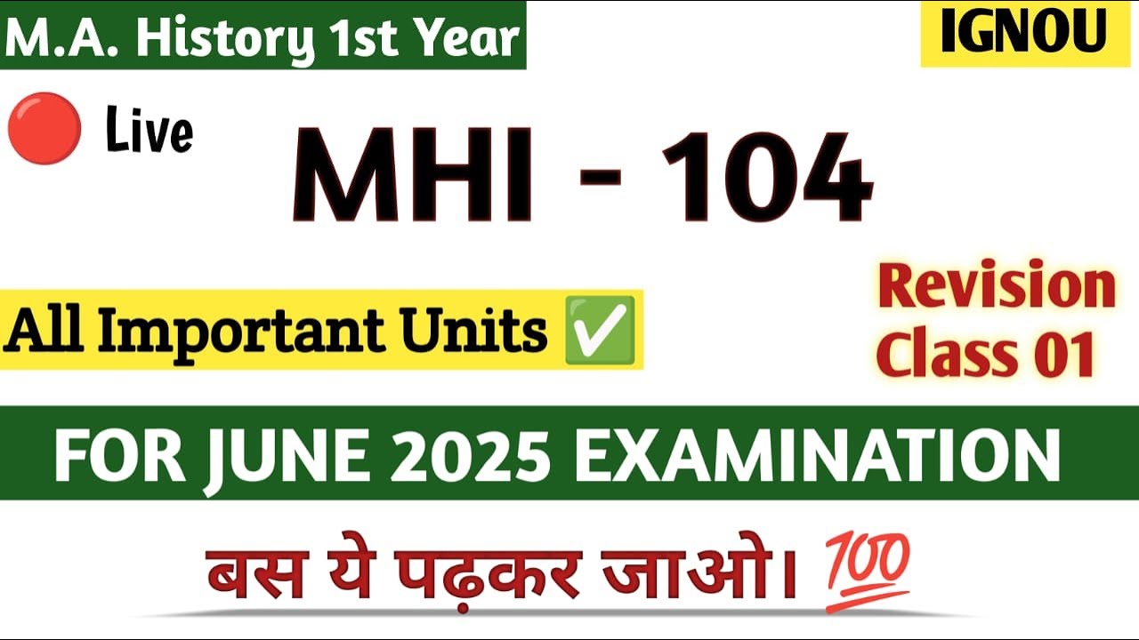 MHI 104 Important Questions One Shot Revision | mhi 104 important ...