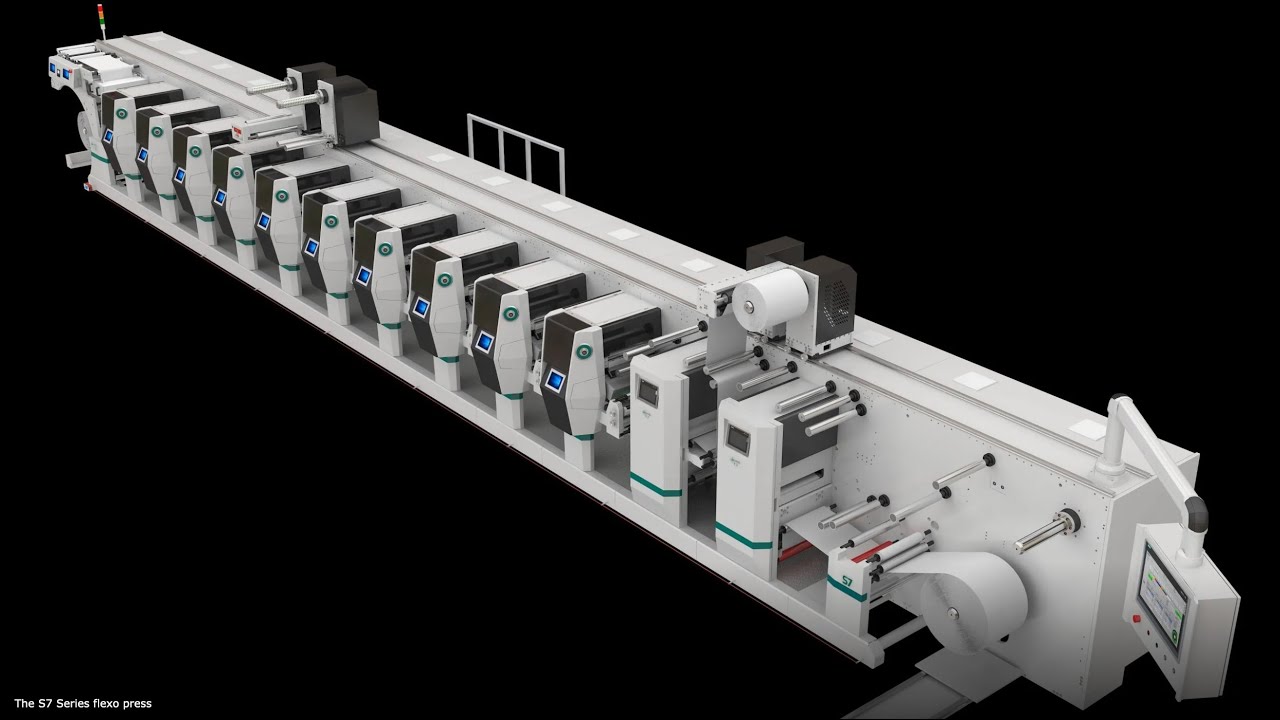 Spande S7 Series - Flexo Printing Machine for Labels - YouTube