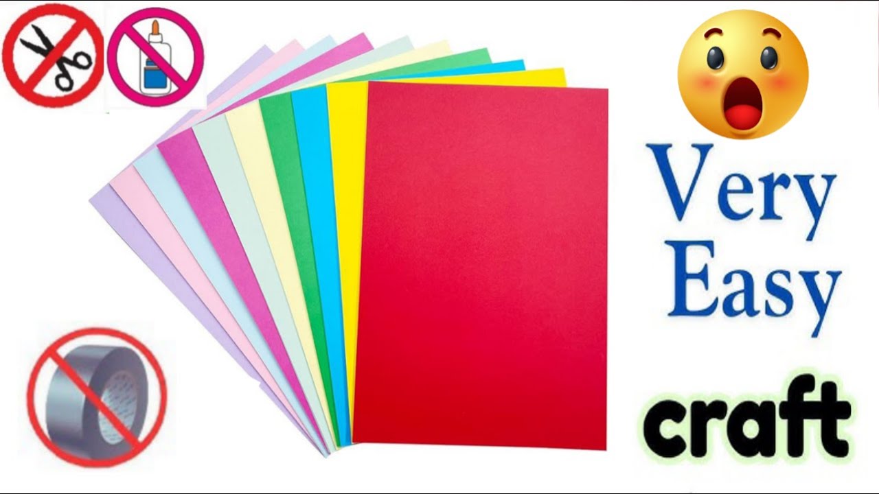 how to make paper craft without glue ll Craft ideas with paper - YouTube