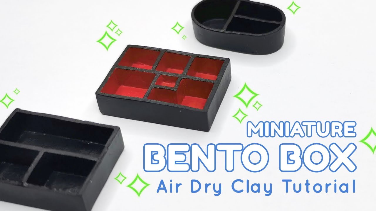 Mini BENTO BOX! | 1:12 Scale Miniature | Air Dry Clay Tutorial - YouTube