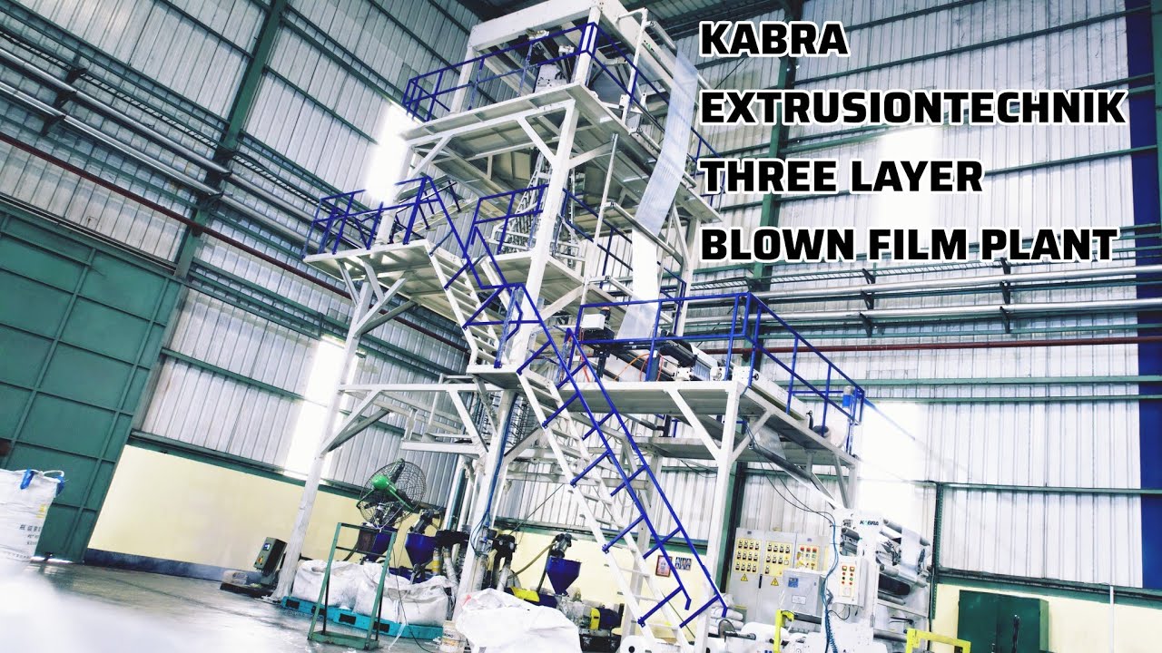 Kabra Extrusiontechnik Three Layer Blown Film Plant - Tanzania - YouTube