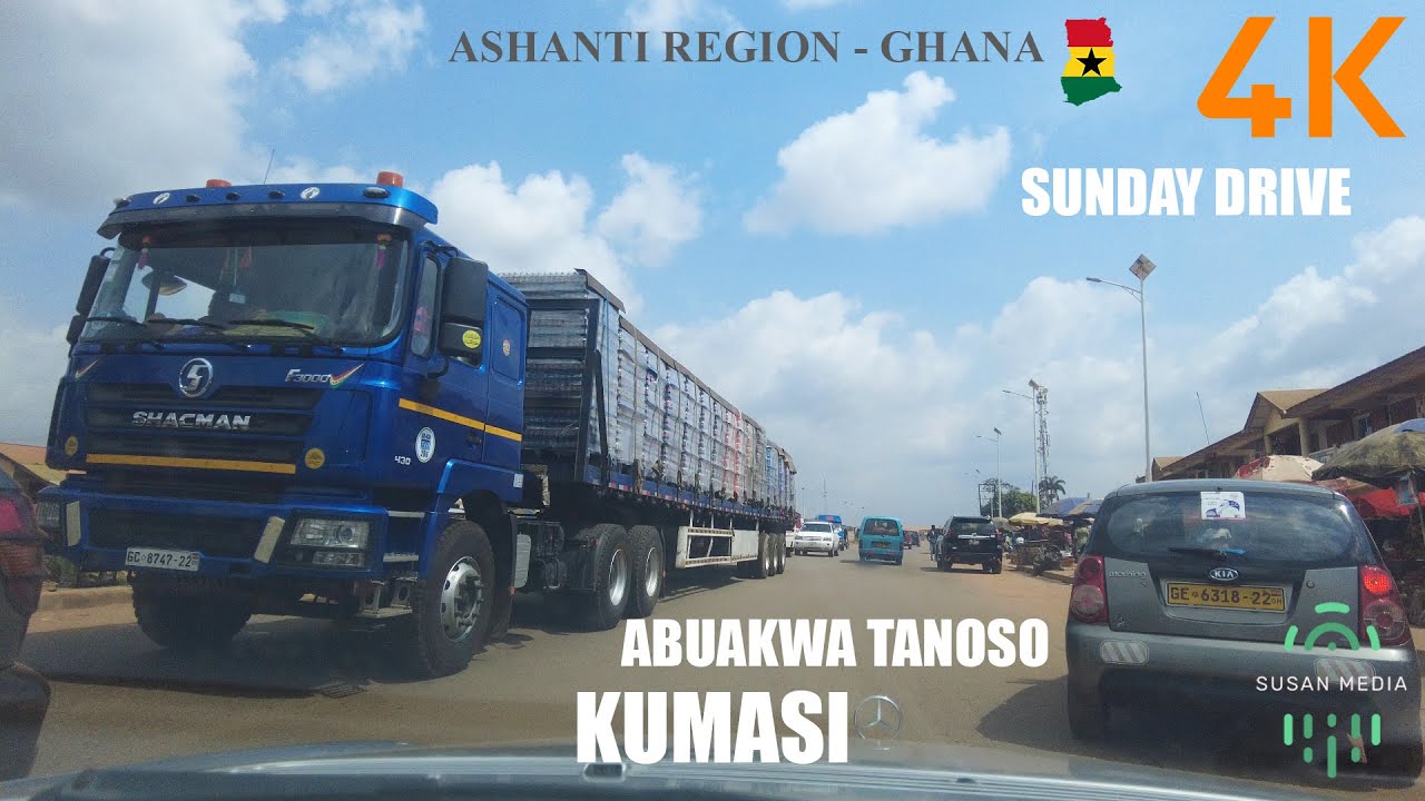 Abuakwa Tanoso To Sofoline Sunday Drive Kumasi Ghana 4K - YouTube