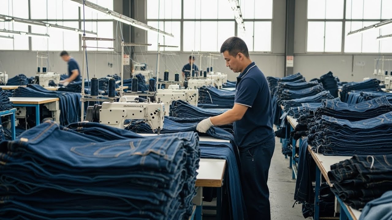HOW JEANS PANTS ARE MADE | Mega Factory Industrial Production Process ...