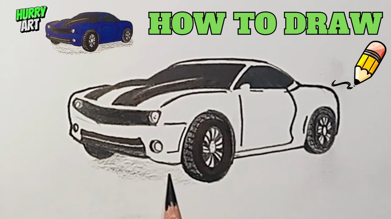 How to draw a beautiful car | Easy drawing tutorial for beginners | car ...