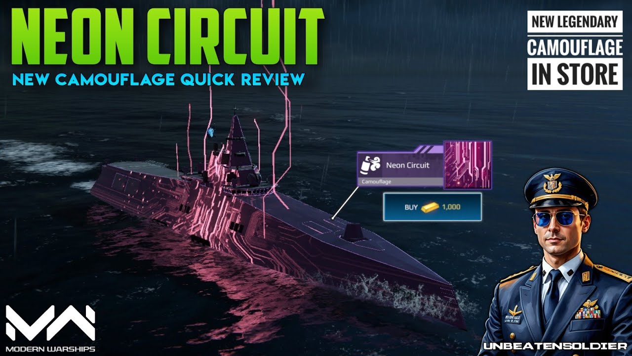 Modern Warships : Neon Circuit Camouflage Review || New Legendary ...