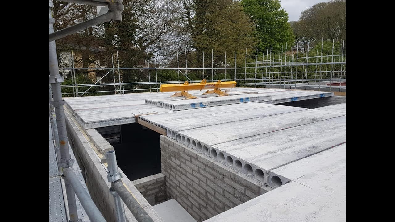 Prestressed precast concrete hollow core slab making machine - YouTube