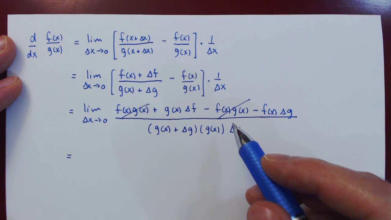 The Quotient Rule - Intuitive Proof - YouTube