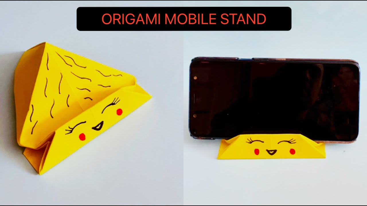 How To Make Paper Mobile Stand without Glue / DIY Origami Phone Holder ...