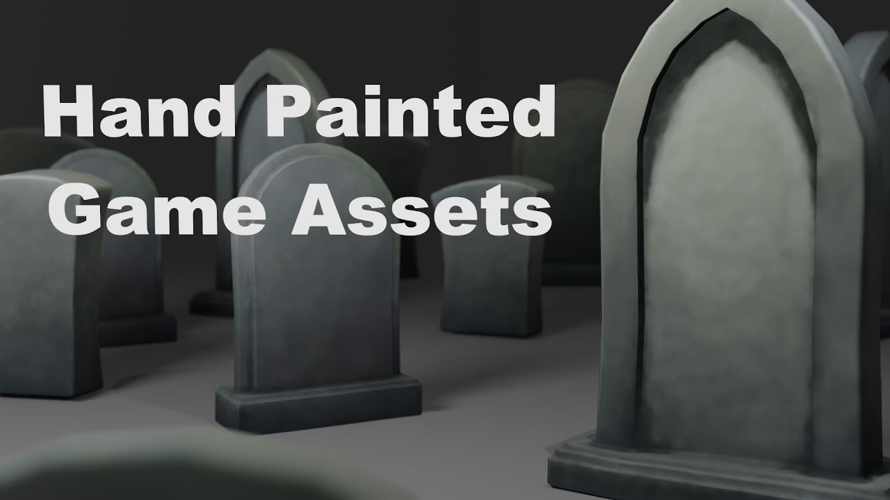 Hand Painted Headstones for video games! Blender & 3D Coat! Full ...
