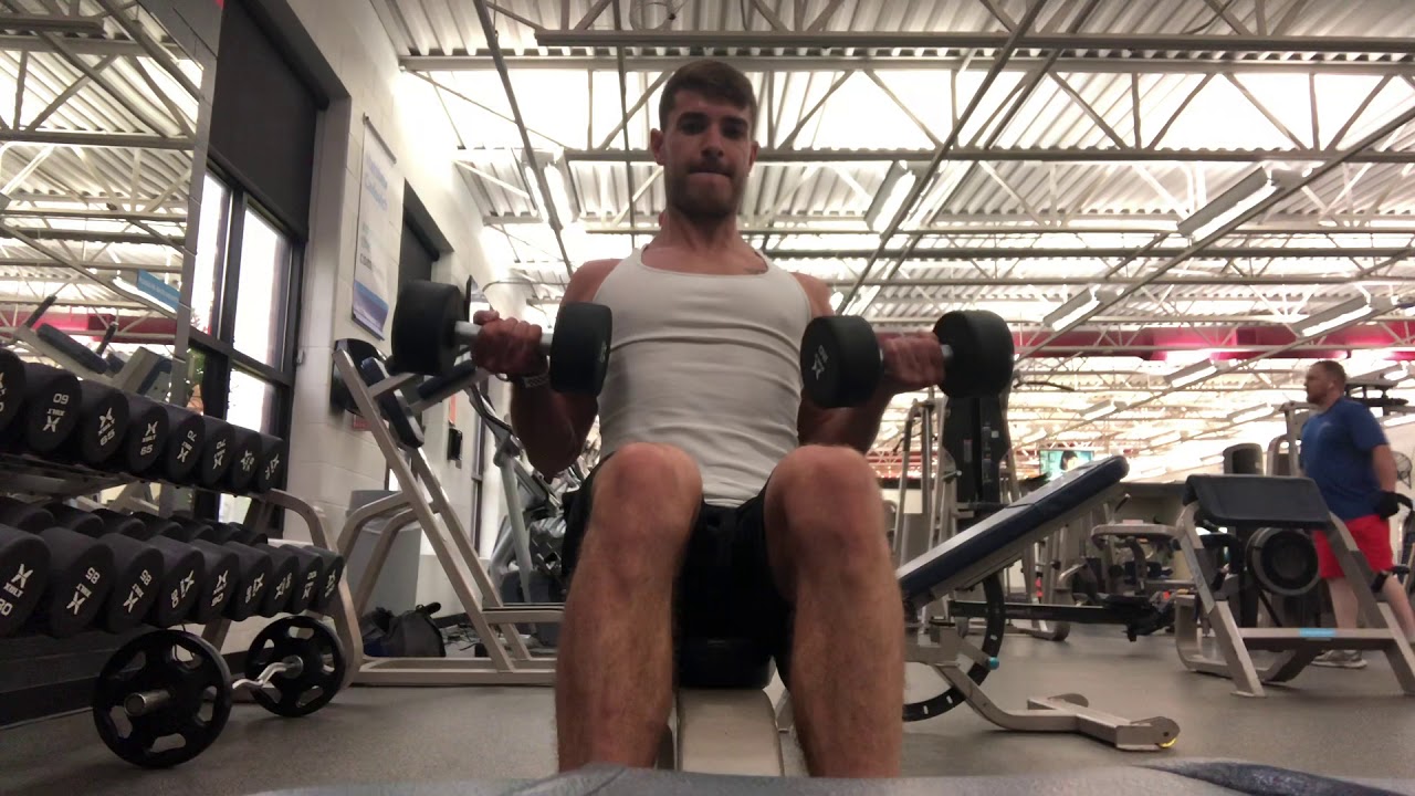 Seated Hanging Straight Arm Curl - YouTube