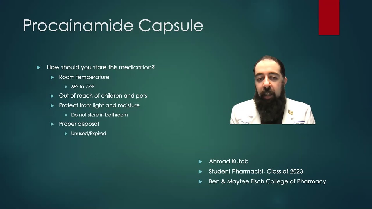 Procainamide (Pronestyl) Oral Capsule Counseling - YouTube