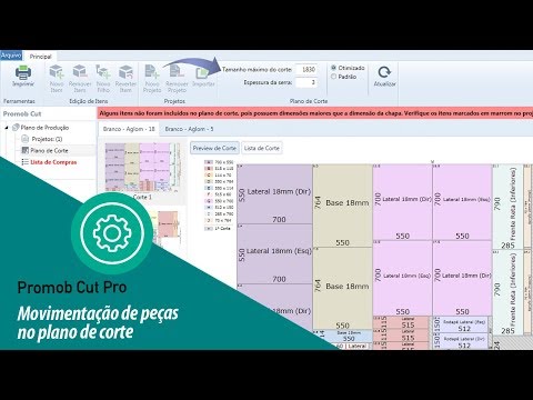 Promob Cut Pro - Movimentação de peças no plano de corte - YouTube