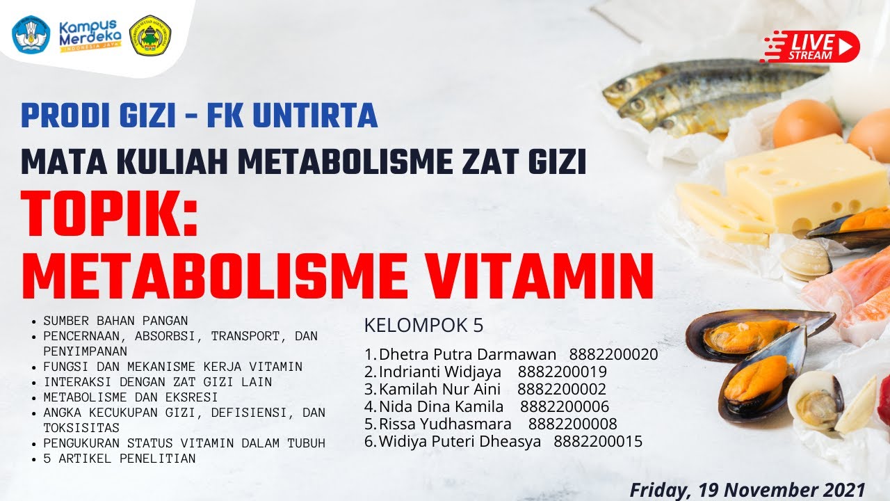 Kuliah Metabolisme Vitamin Mahasiswa Gizi FK Untirta - YouTube