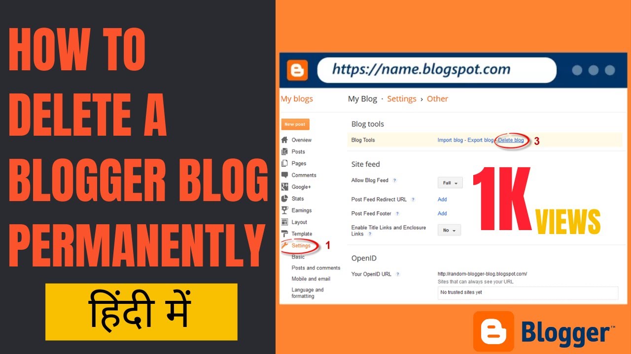How to Delete a Blogger Blog Permanently | Delete Blogger Account ...