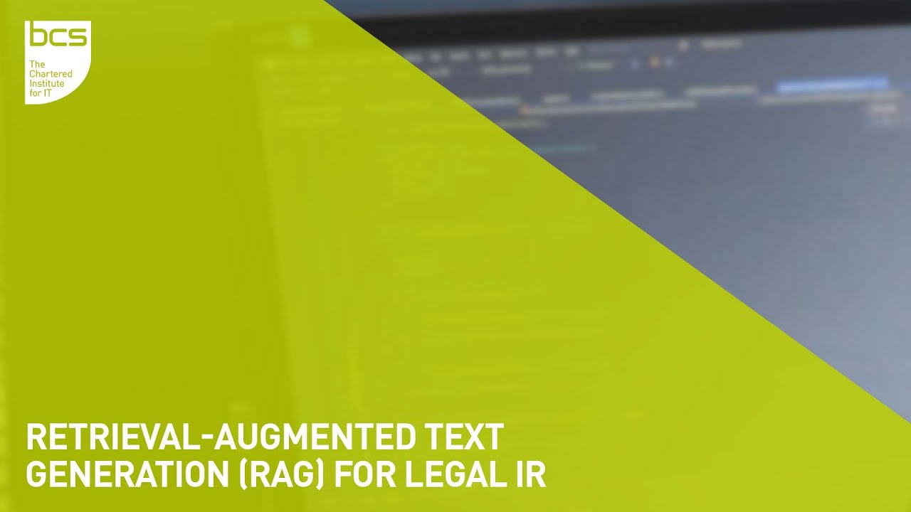 Retrieval-augmented text generation (RAG) for legal IR - YouTube