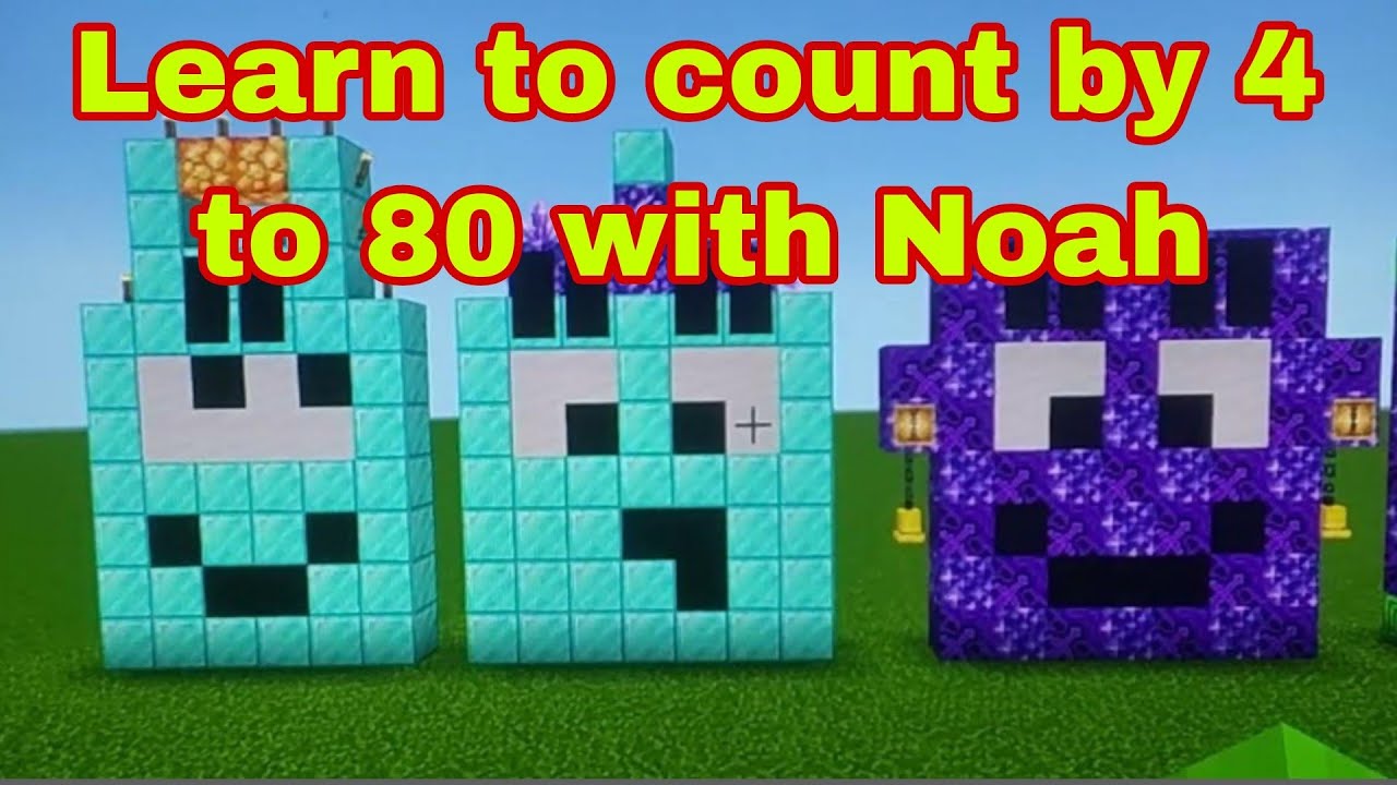 Learn to count 4 to 80, Minecraft Number blocks - YouTube