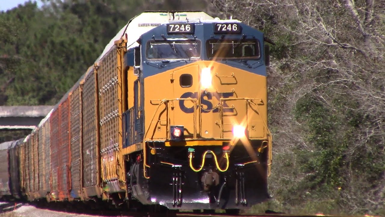 YN3! Shiny CSX 7246 & 7261 lead CSX Q203-14 in Cordele, GA 10/17/21 - YouTube