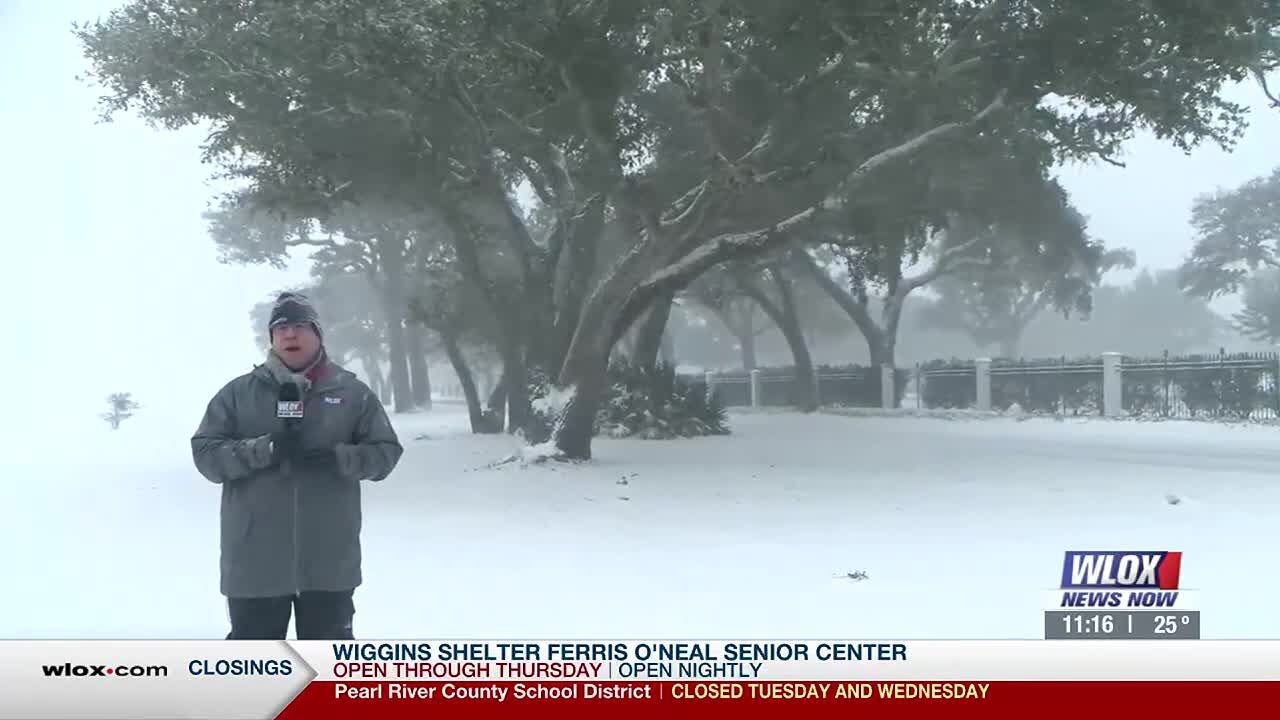 LIVE: Significant snowfall in South Mississippi - YouTube