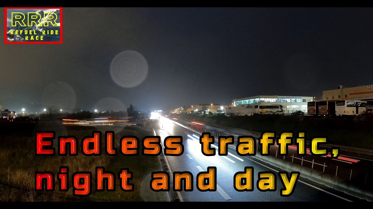 Endless traffic, night and day - YouTube