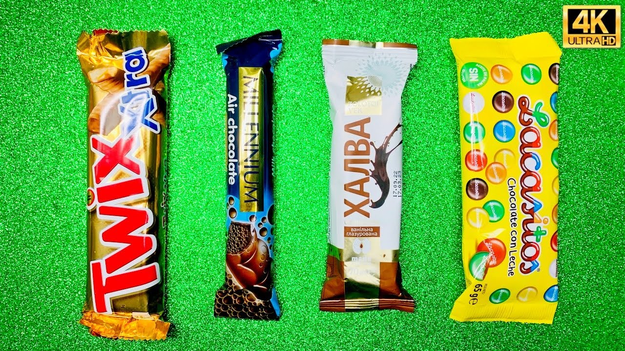 Satisfying Video ASMR Sweet Twix Air Chocolate Multicolored Chocolate ...