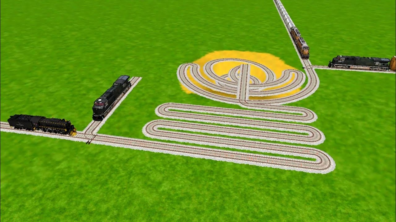 ai train crossing bumpy circle railroad tracks | train gameplay | train ...