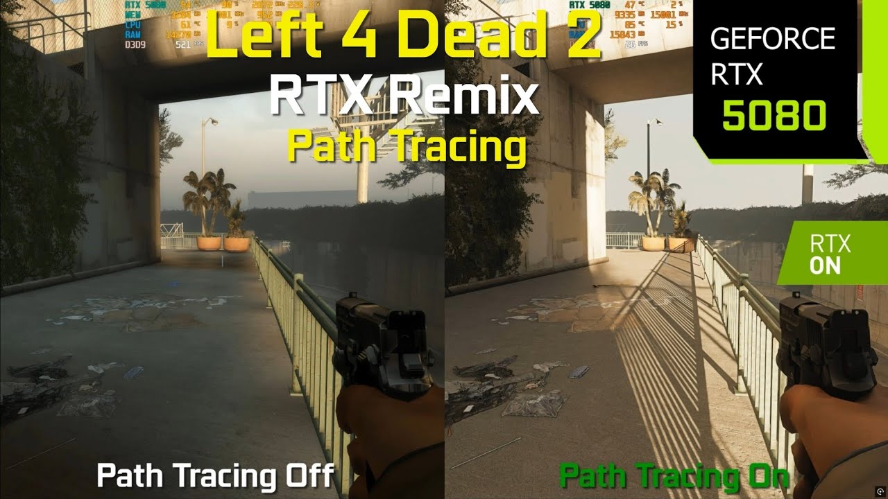 Left 4 Dead 2 Path Tracing with RTX Remix On vs Off - Graphics ...