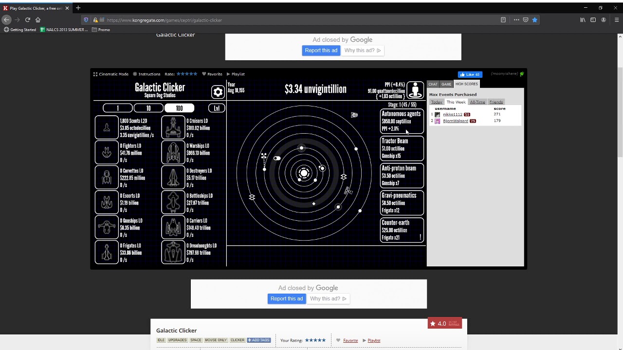 I Beat Galactic Clicker! - YouTube