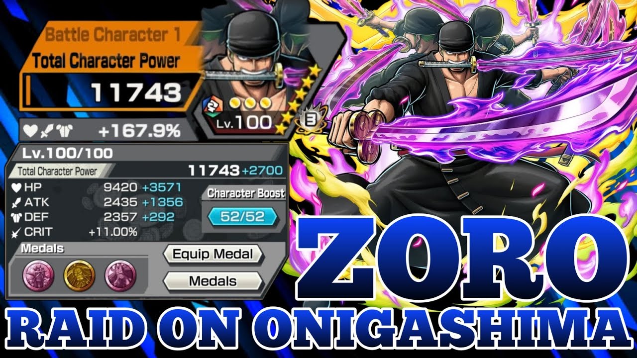 ZORO RAID ON ONIGASHIMA GAMEPLAY | ONE PIECE BOUNTY RUSH | OPBR - YouTube