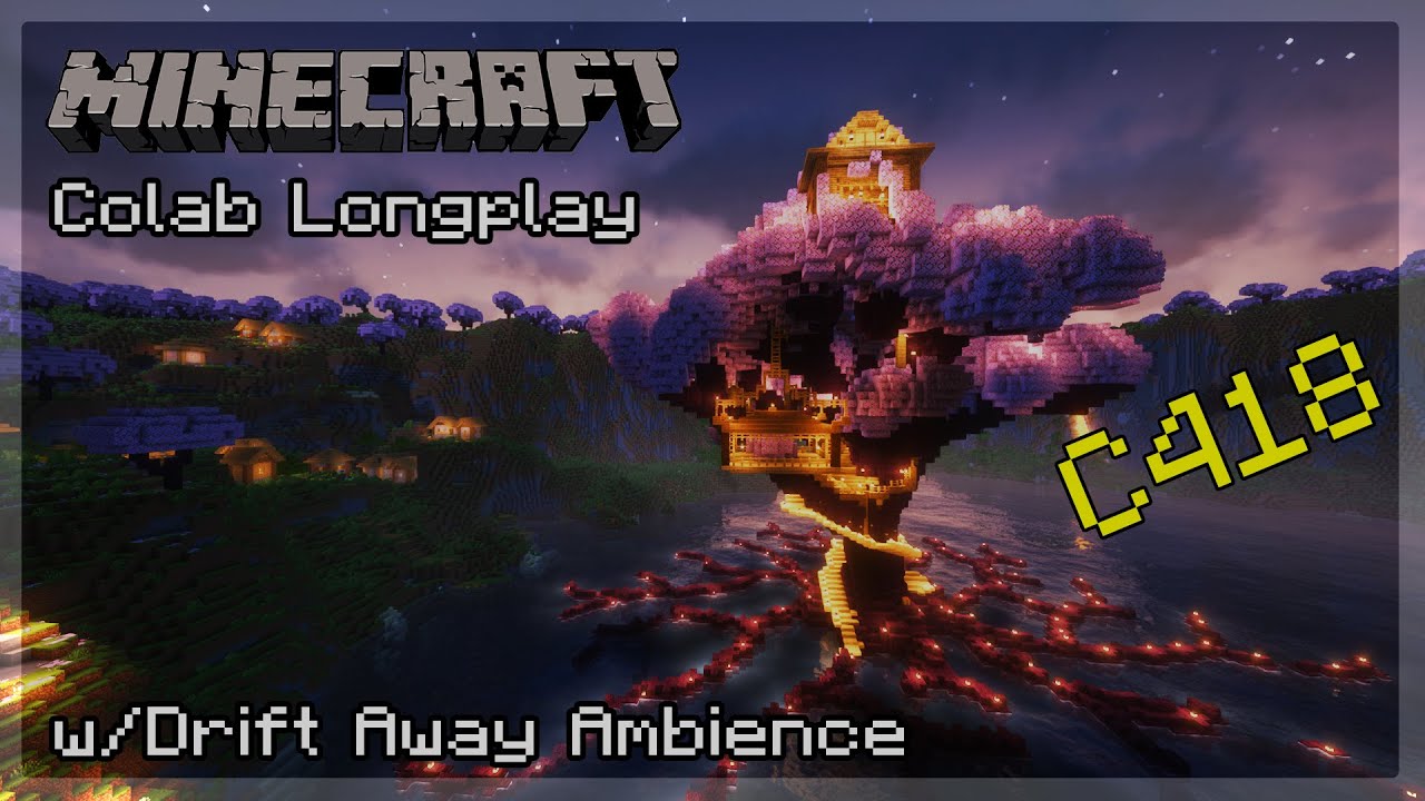 🌸 Minecraft Mega Cherry Tree Home Build w/ C418 Music - YouTube