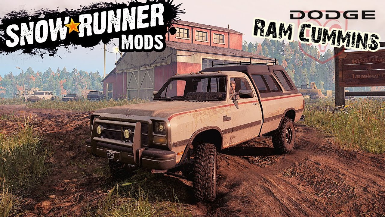 New Dodge Ram Cummins 1993 driving offroad | SnowRunner Mods - YouTube