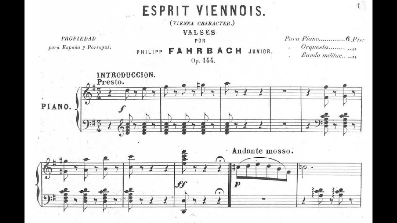 Philipp Fahrbach Jr. - Wiener Gemüt, Op.144 - YouTube