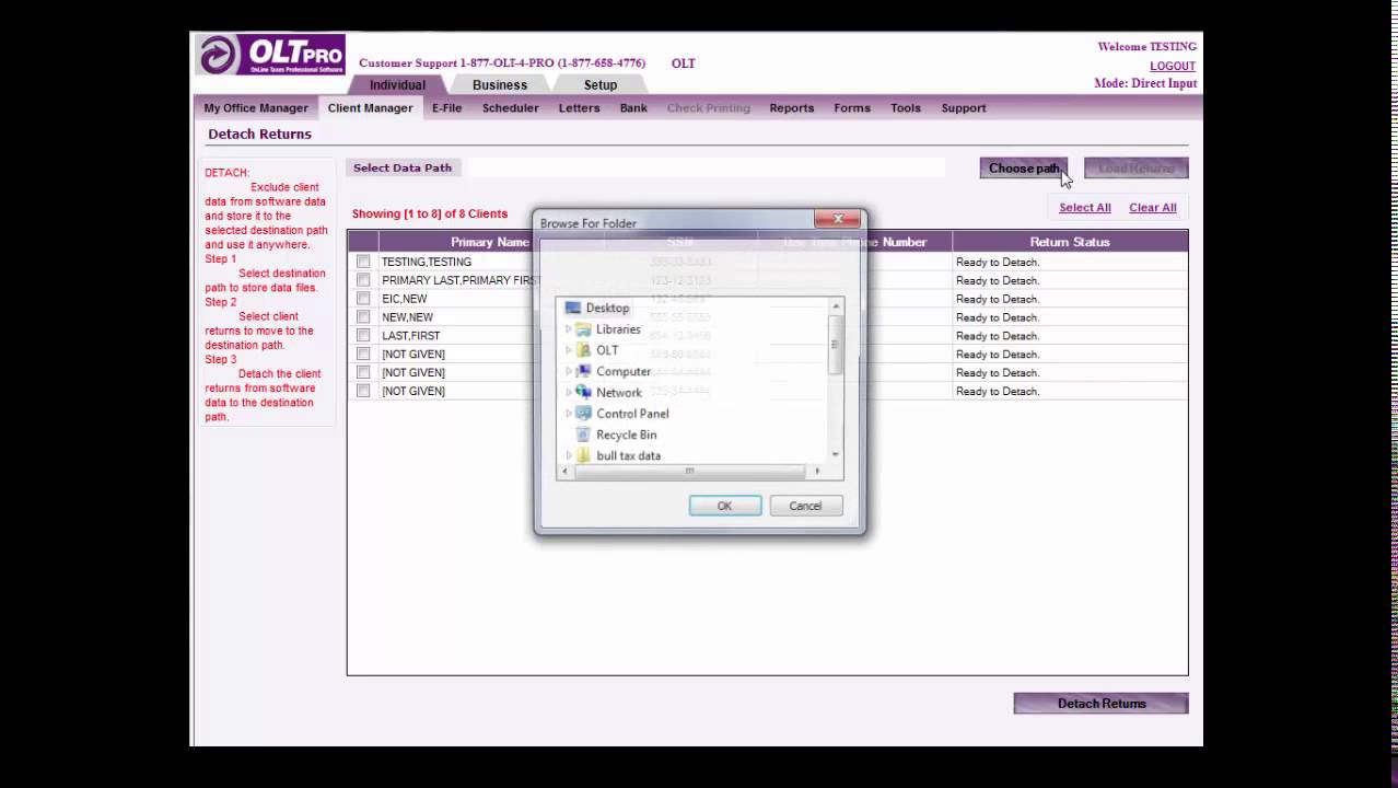 OLTPro Detach a Return - YouTube