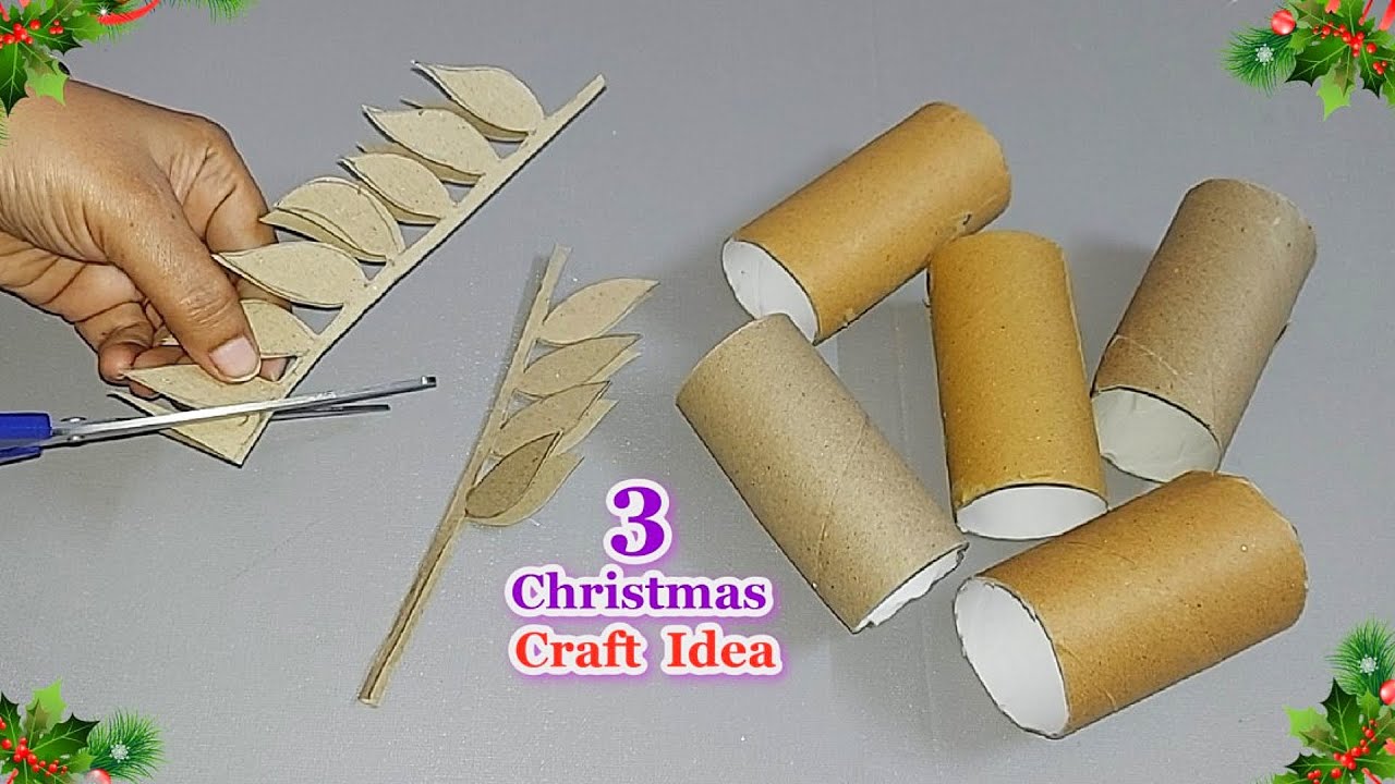3 New Economical Christmas decoration idea with waste Empty rolls | DIY ...