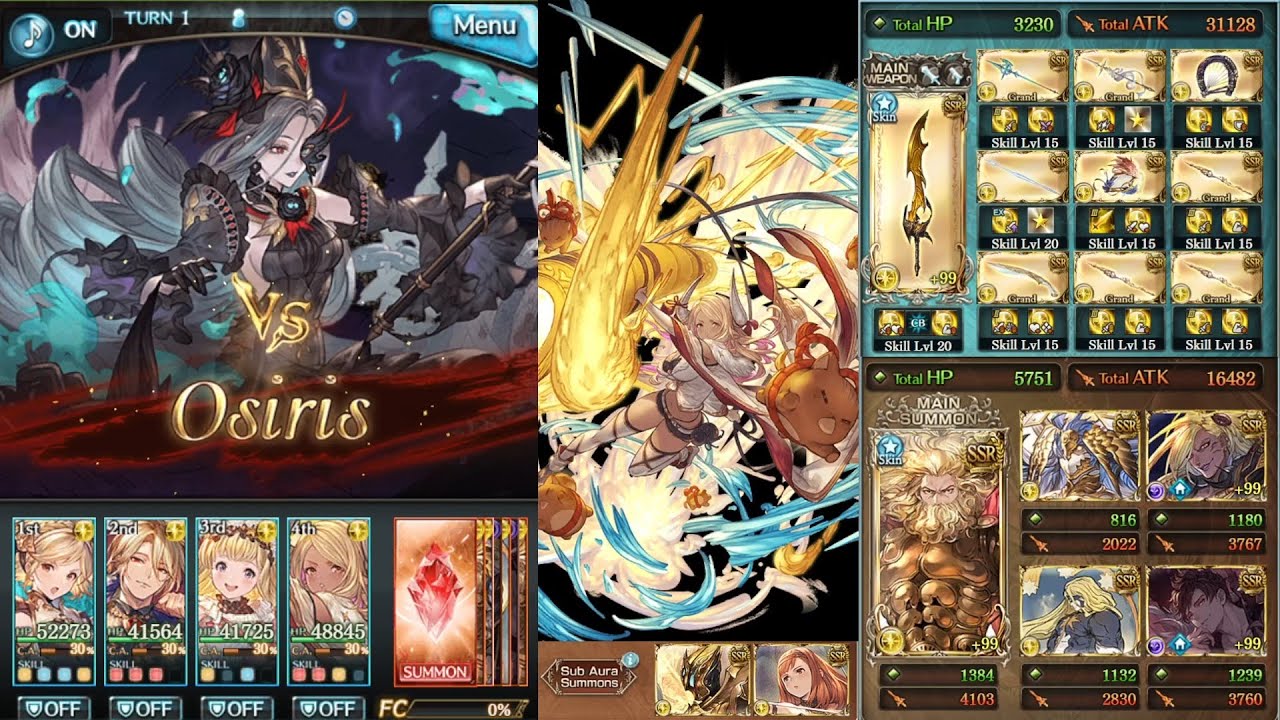 Granblue Fantasy: Osiris HL Raid Full Auto (Kubira 5* Test Run) - YouTube