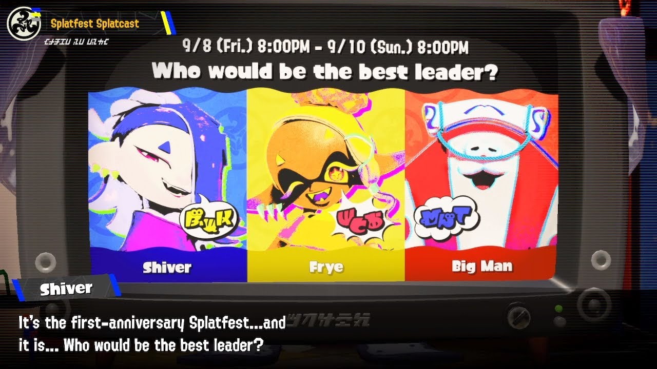 Shiver vs Frye vs Big Man Splatfest Announcement (And Big Run) - YouTube