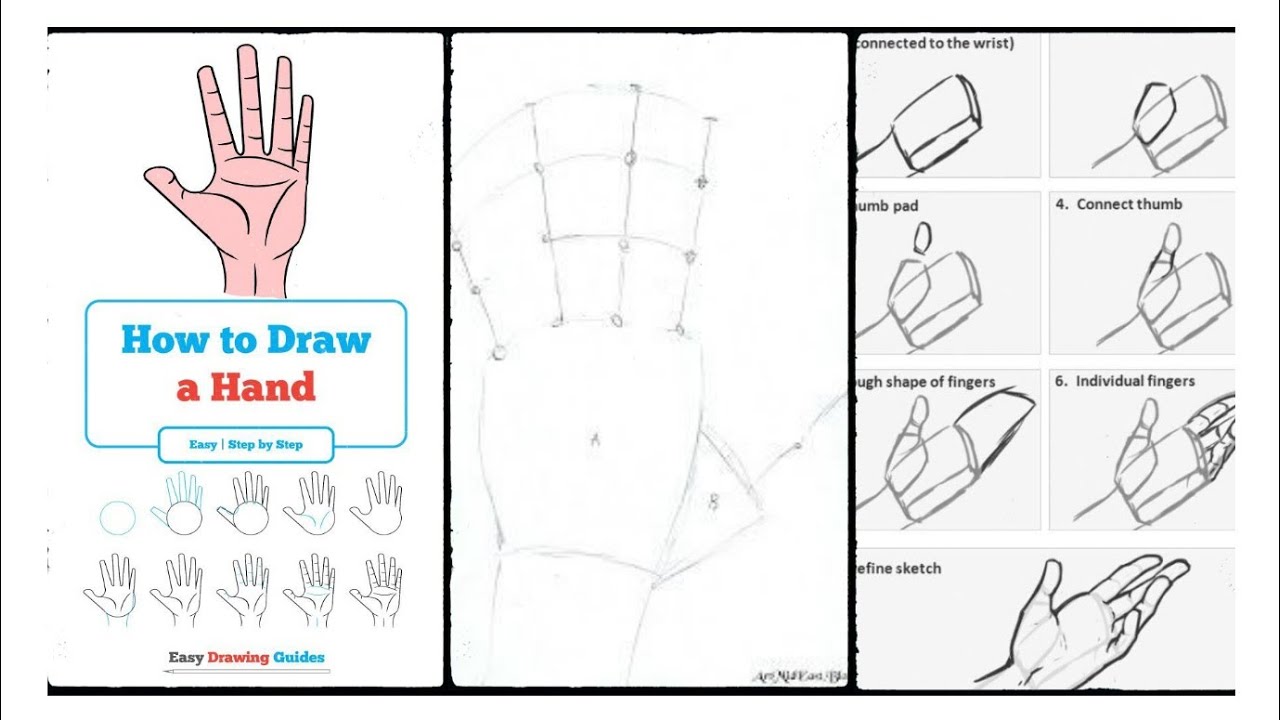 how to draw hand step by step - YouTube